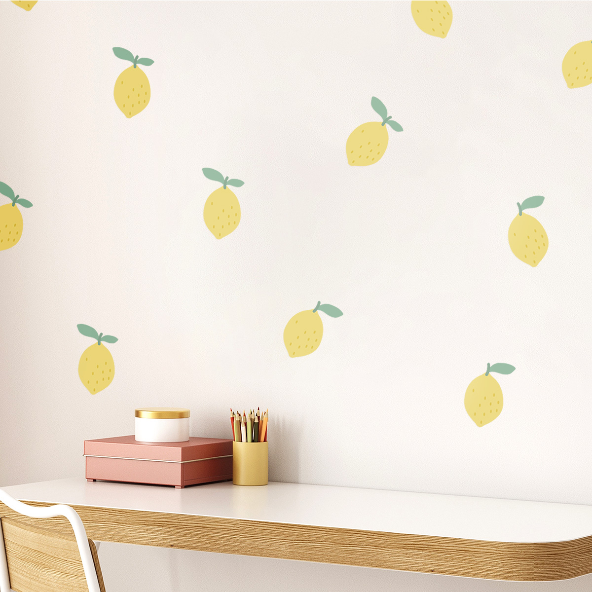 Wandtattoo Zitrone | Zitronen-Deko Küche & Kinderzimmer